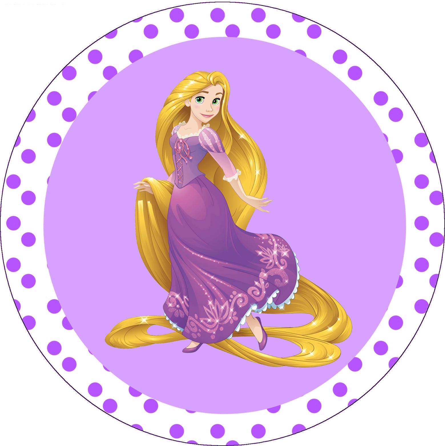Topper / Tag Rapunzel para Imprimir