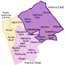 Harrow Map Region Political | Map of London Political Regional