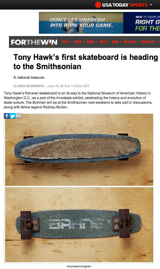 Quiksilver PR: Tony Hawk's First Skateboard Ever Will Be in the ...