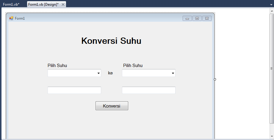 Program Konversi Suhu Menggunakan Visual Studio