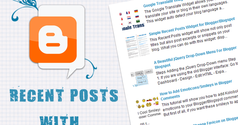 Recent Posts Widget with Thumbnails for Blogger/Blogspot - Helplogger