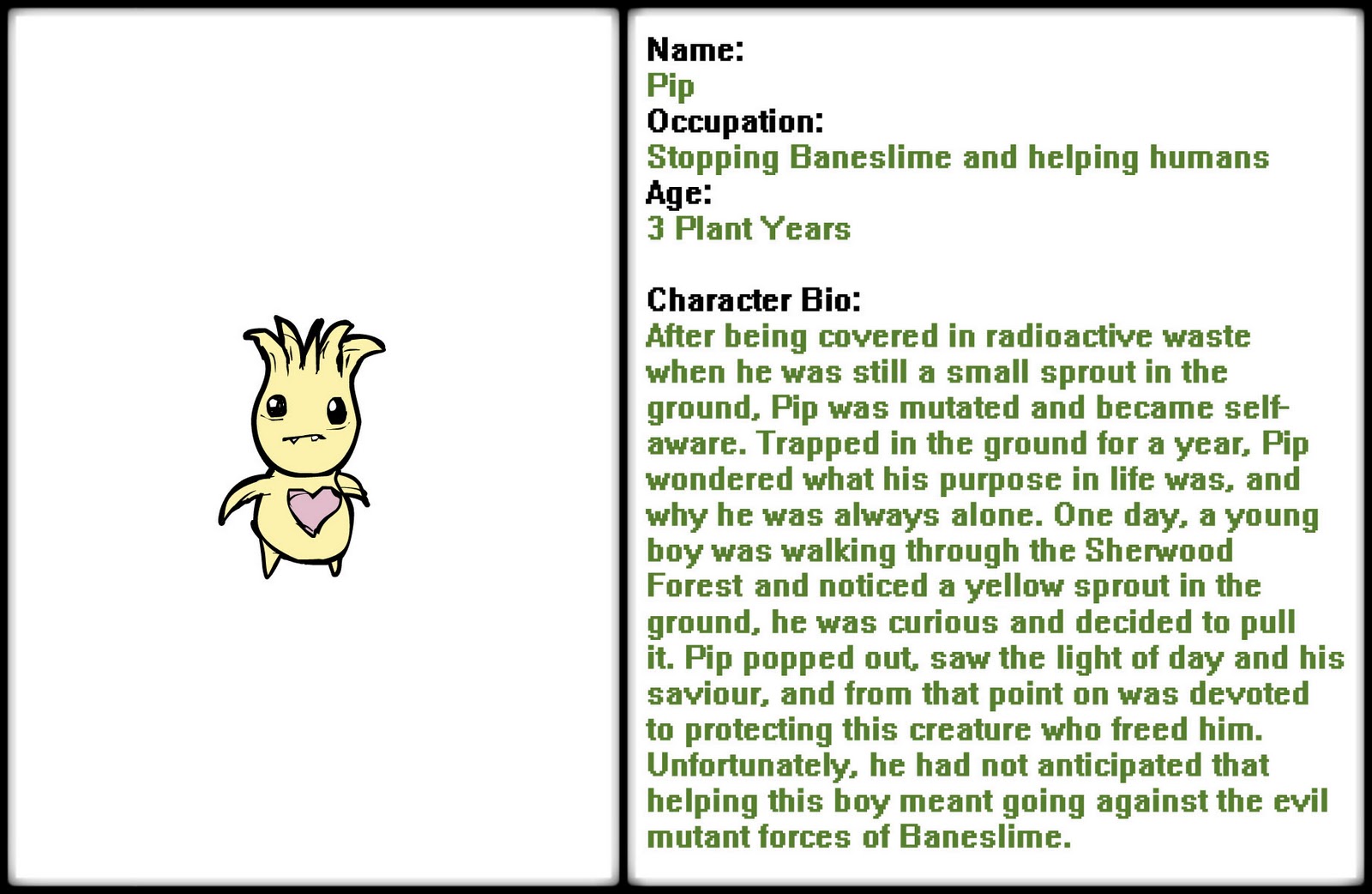 Dominic Noble - Computer Games Design: Design Methods - Character Bios