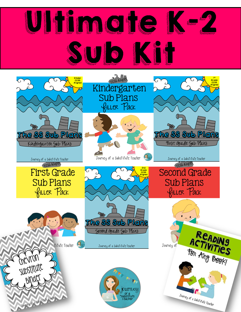 Ultimate Sub Kit for K-2 - Journey of a Substitute Teacher