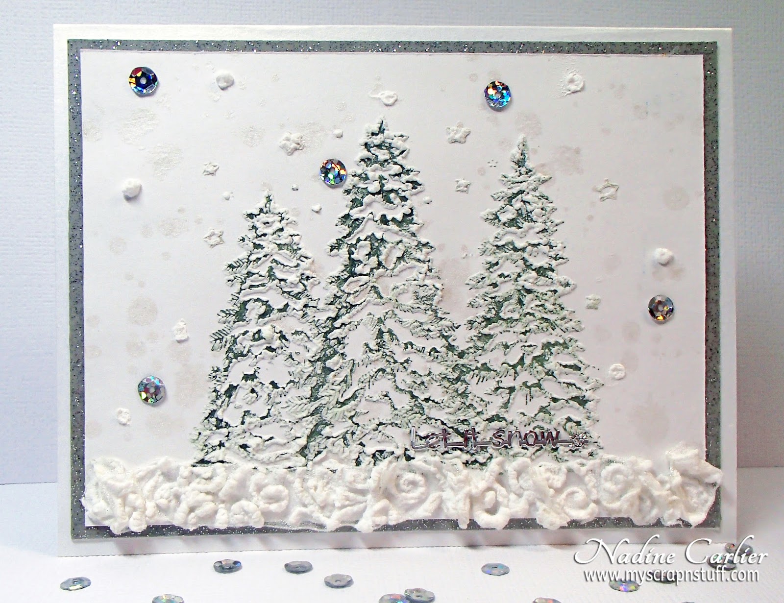 Let It Snow Christmas Tree Card ~ Nadine Carlier