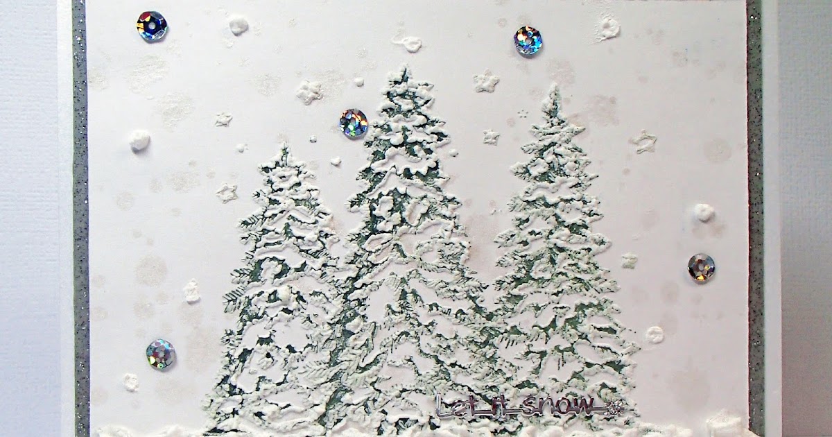 Let It Snow Christmas Tree Card ~ Nadine Carlier