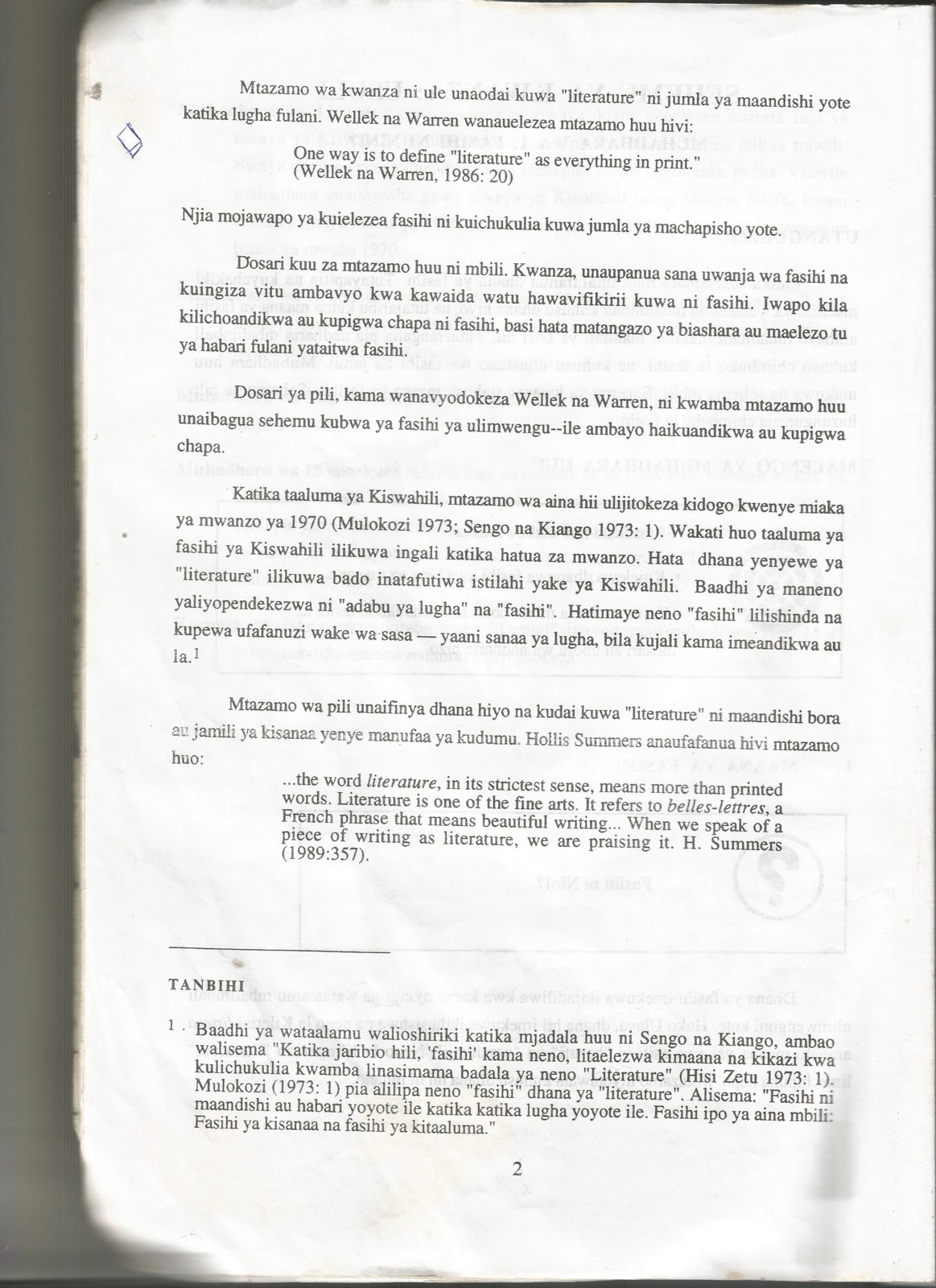 FURAHIA KISWAHILI / KISWAHILI KWA WAGENI TANZANIA BLOG : FASIHI NI NINI