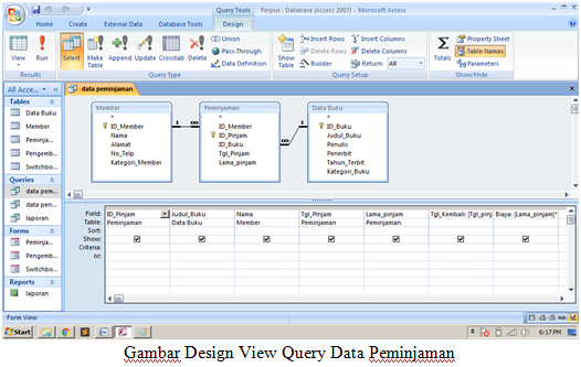 Ocha's Blog: DATABASE PEMINJAMAN BUKU “PERPUSTAKAAN UMUM” DENGAN MS ACCESS