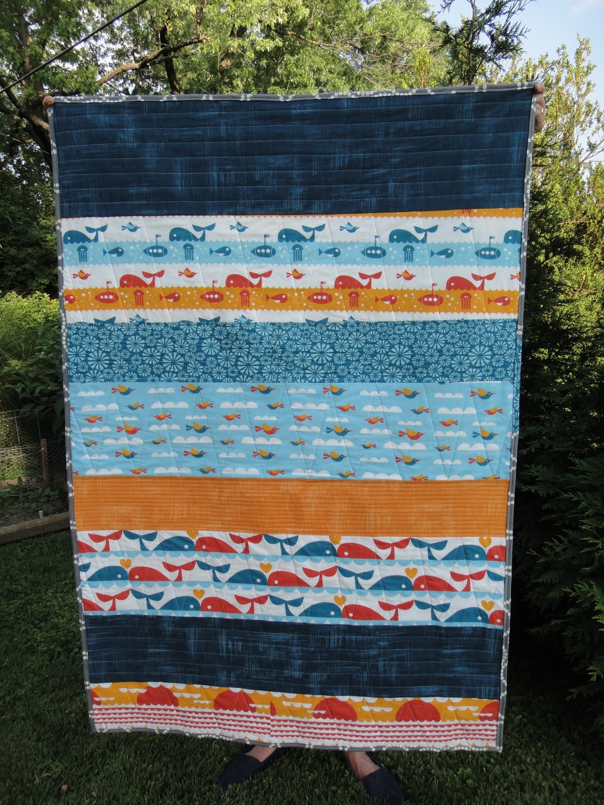 A Blue Sky Kind of Life: Marine Quilt finished!
