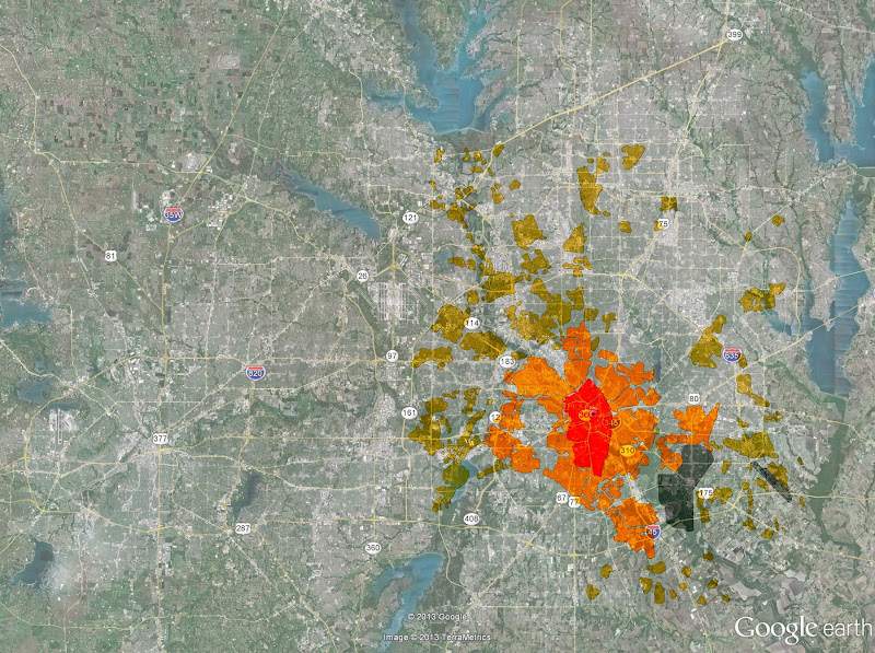 Cool map shows how American big cities sprawl differently (metro ...