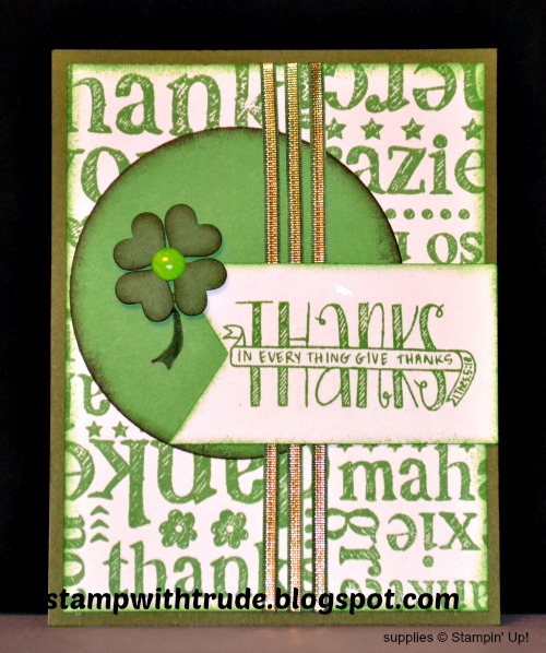 Stamp With Trude: Mojo Monday 438 World of Thanks Card