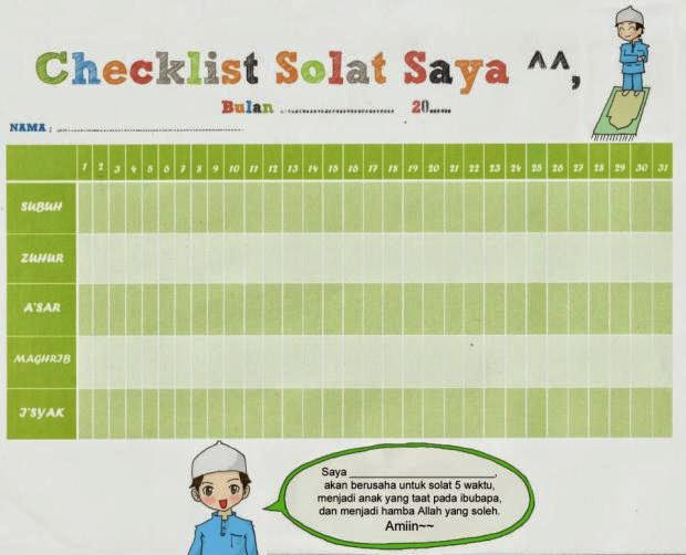 Jom Kongsi Pengalaman: Checklist Solat untuk menggalakkan anak-anak ...