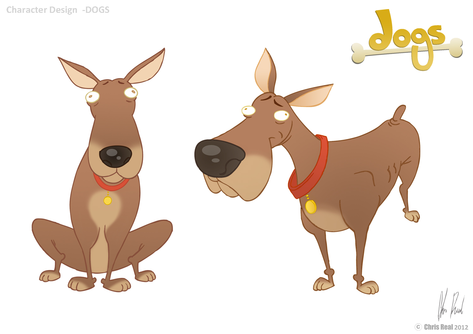 c-real cartoons: Dog Character Designs