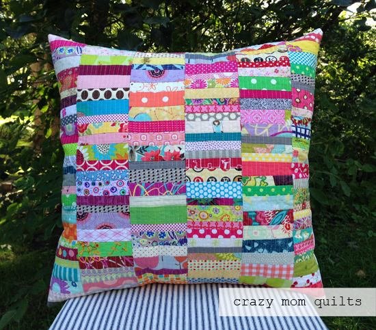 scrap happy pillow (with tutorial link) | crazy mom quilts | Bloglovin’
