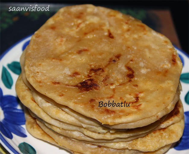 Saanvis food: Bobbatlu/Bakshalu/Puran Poli