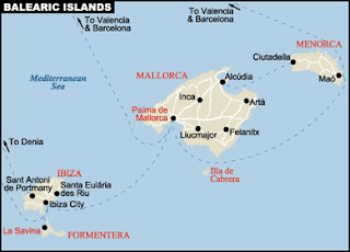 Mapa de las Islas Baleares Región