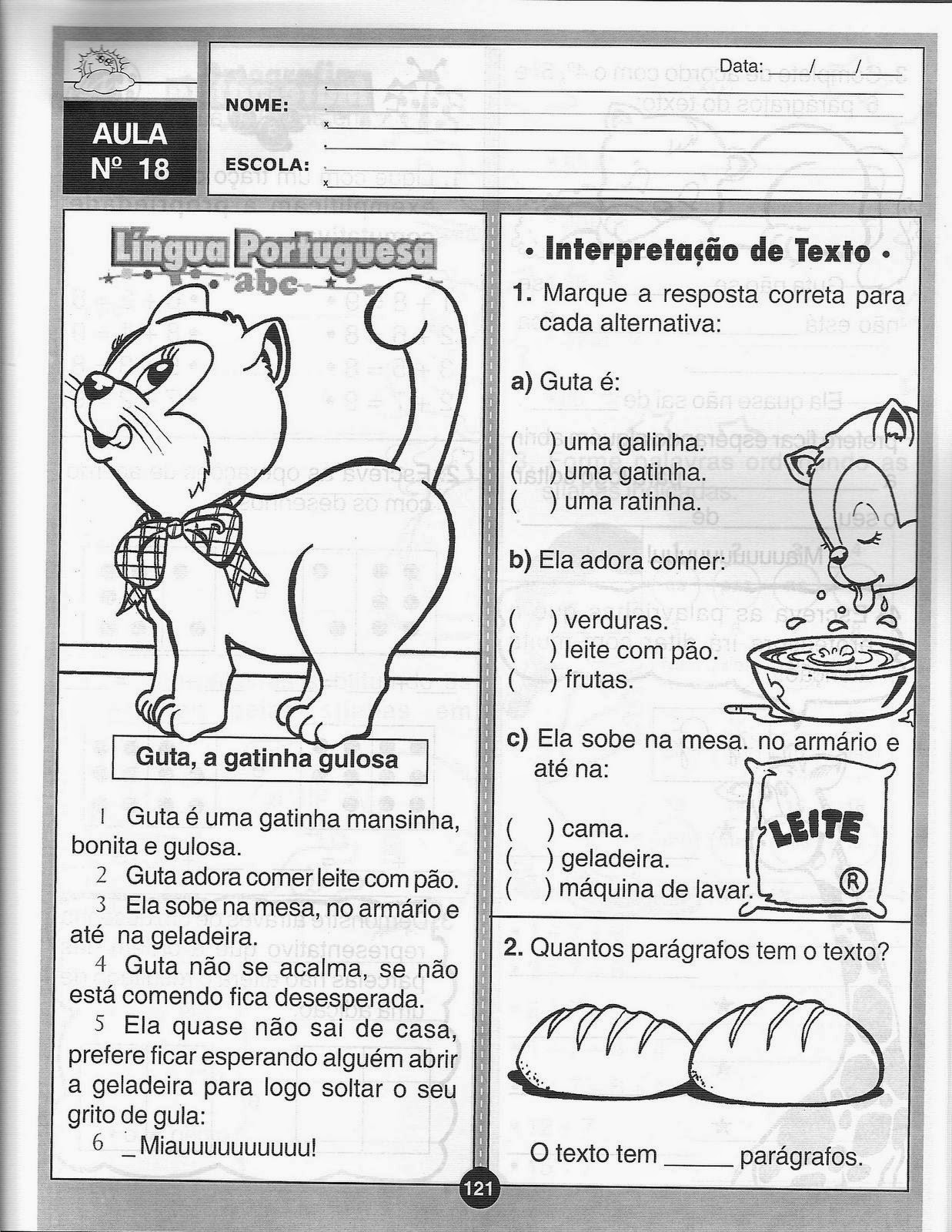 Atividades de interpretação de textos para imprimir - ESPAÇO EDUCAR