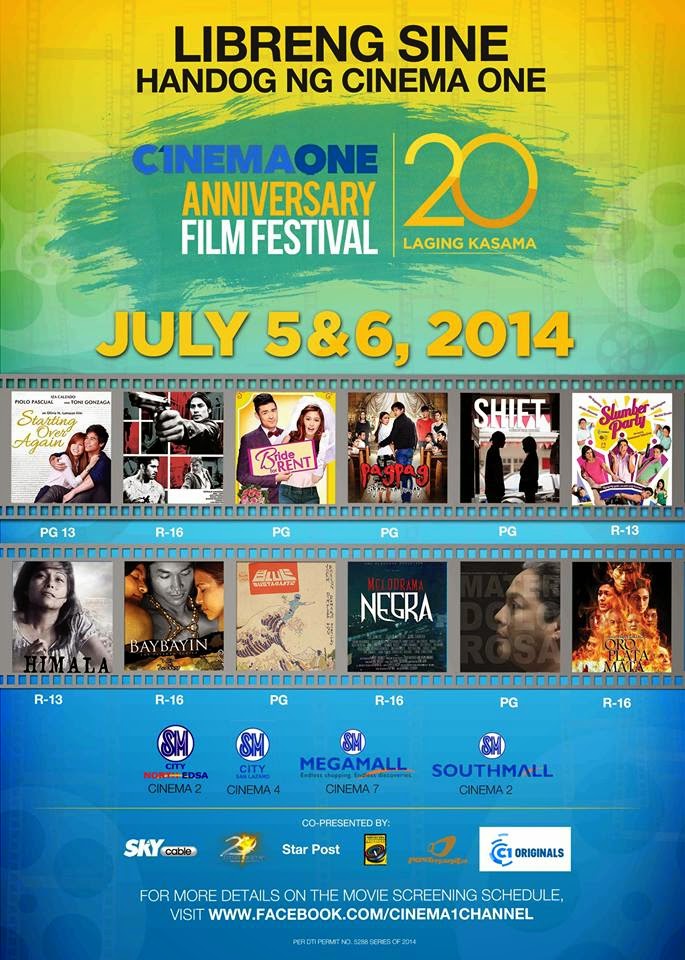 Manila Shopper: Cinema One Film Festival: Libreng Sine at SM Cinemas ...