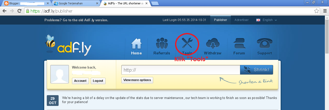 Cara Memasang Pop-up Ads (Iklan Muncul Otomatis) Adfly ~ Sadam Tutorial