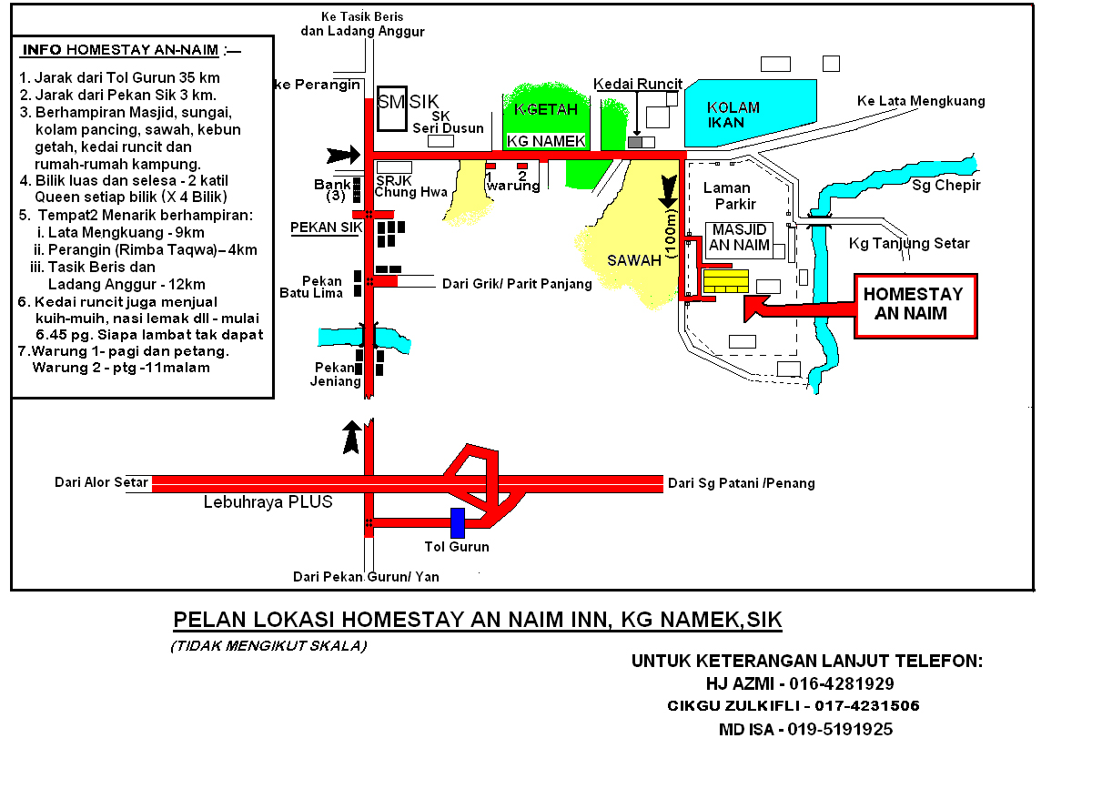 HOMESTAY AN-NAIM (Homestay Di Sik, Kedah): PETA LOKASI