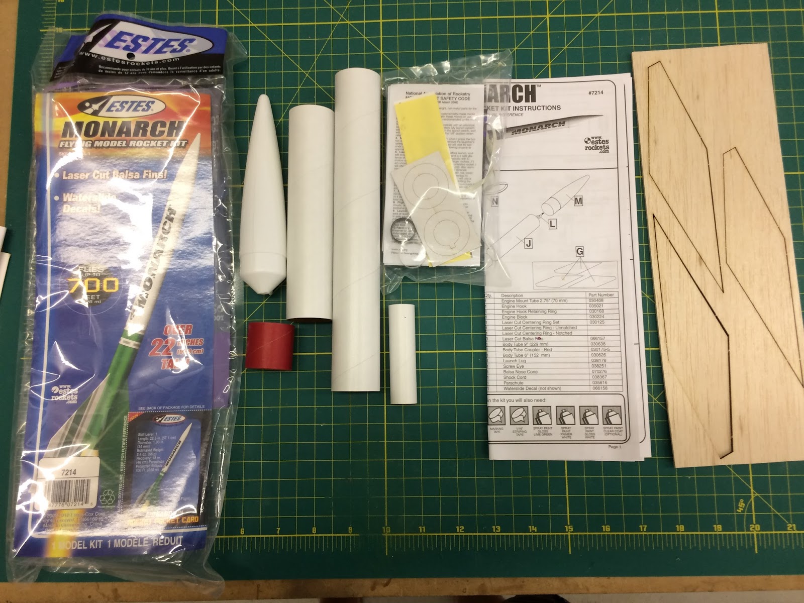 BRS Hobbies Blog: Estes Monarch Model Rocket Build, Part 1
