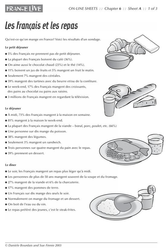 LYCÉE LA JARA: blog de français: Les repas en France
