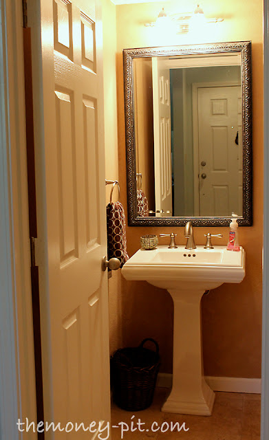 Here is the powder room right now: