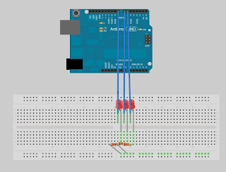 Sergio Hernández: Secuencia de 3 Leds - Arduino