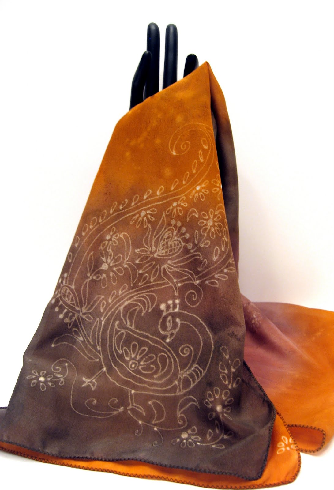 Sand Dunes - Crepe silk, Indian luxury hand painted silk scarf ...