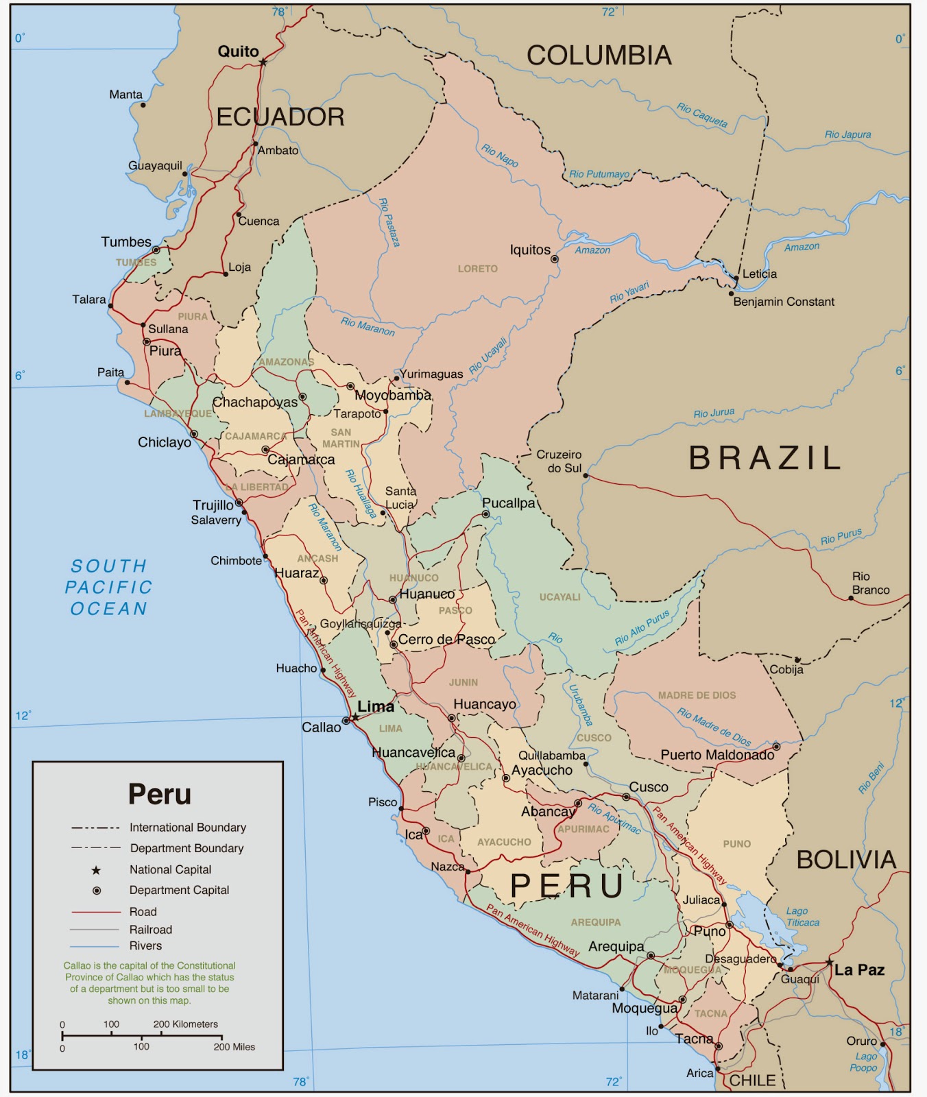 Mapa Politico Del Peru
