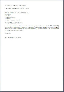 Invoice Covering Letter Sample