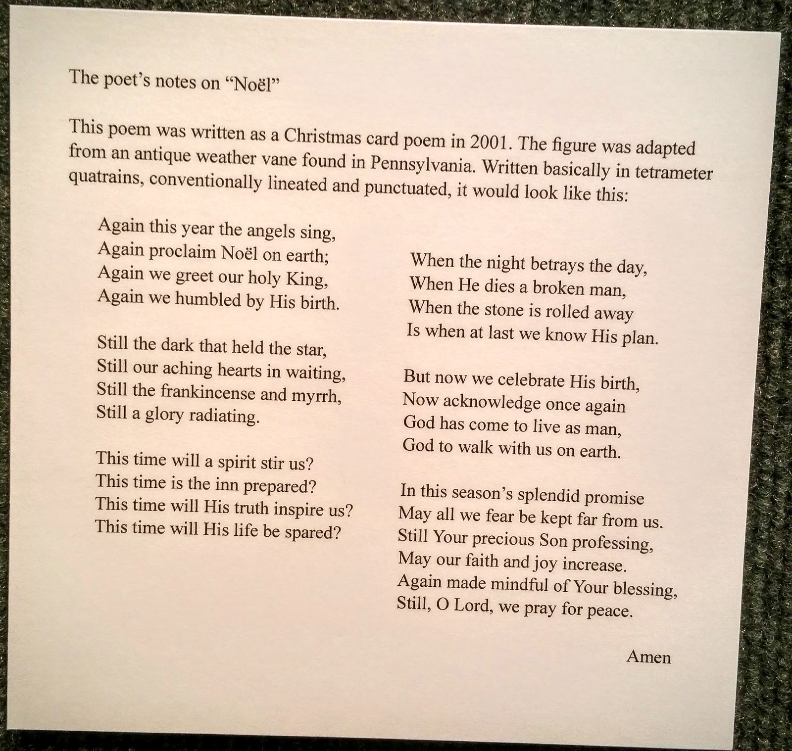 History and Culture by Bicycle: Jan D. Hodge: Shaped Poems, Noel
