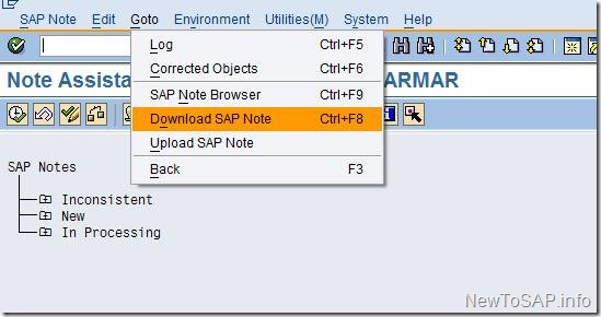 SAP OSS Notes Implementation