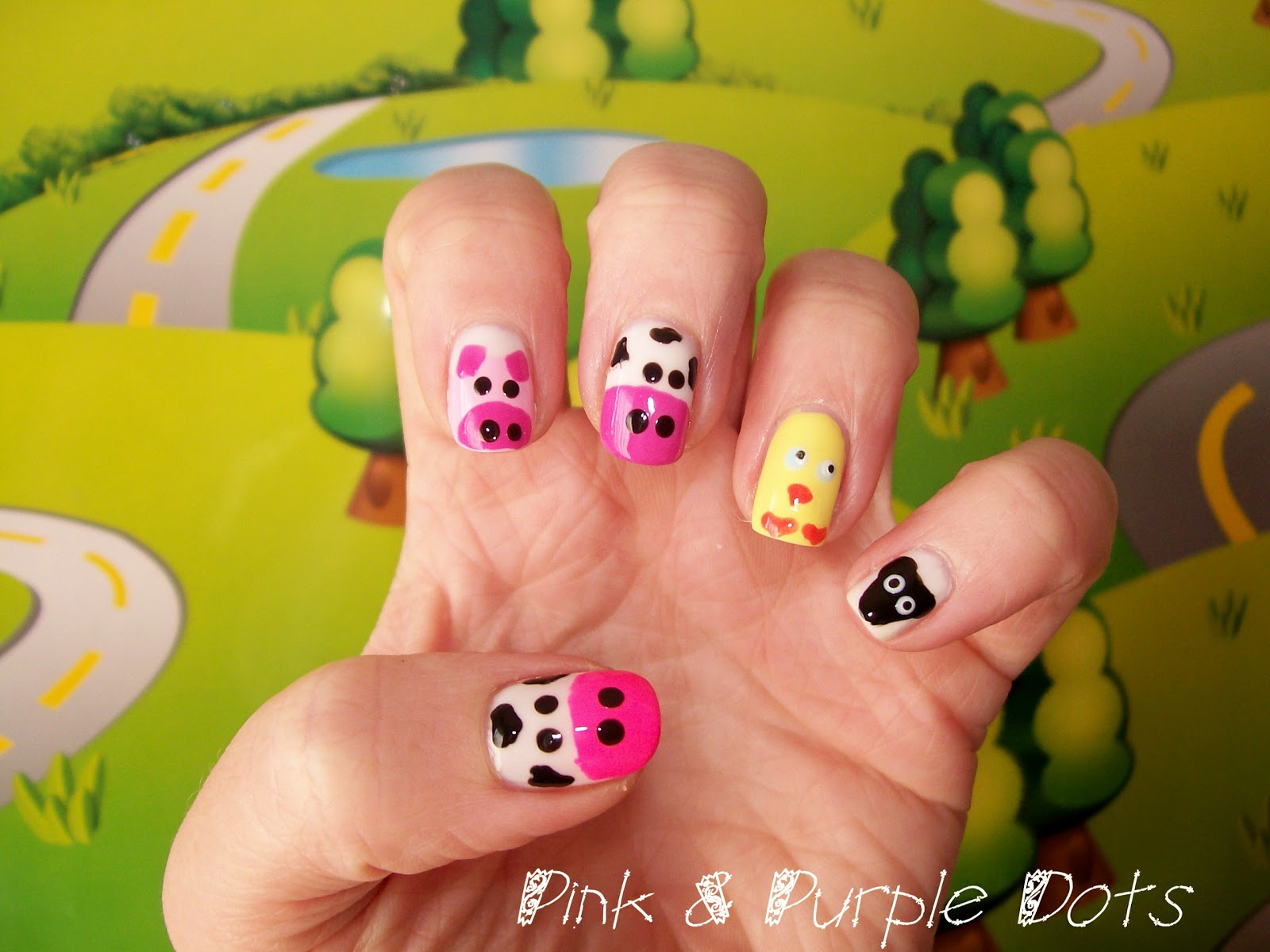 Cute Farm Animal Nail Designs