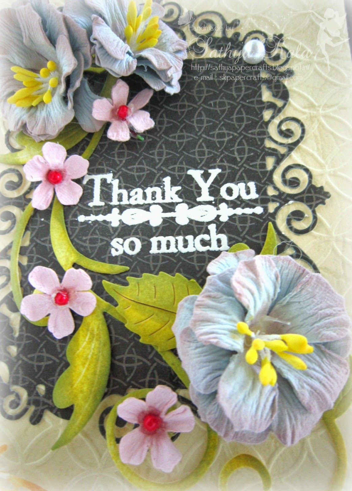 Paperie Expressions: Third Blogoversary and Floral Thank You card :)