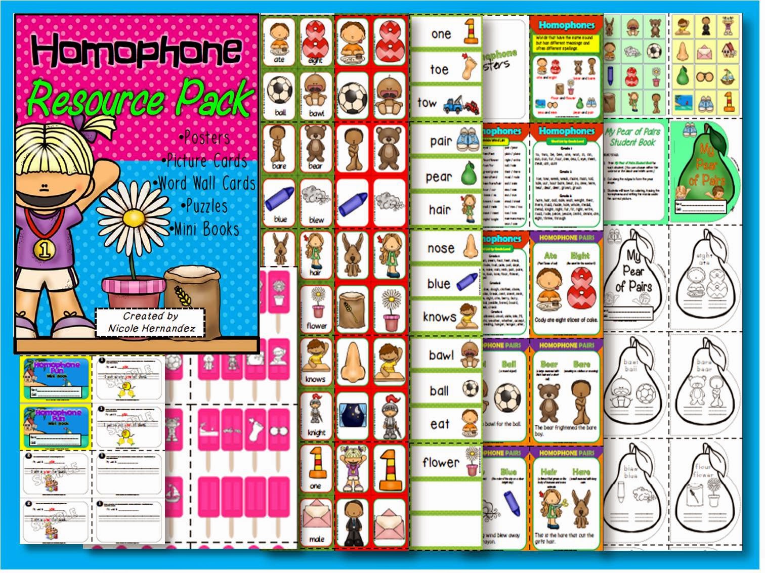 A Teacher's Idea: My Homophone Resource Pack