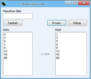 Contoh Program QuickSort Menggunakan Delphi ~ Kuliah IT