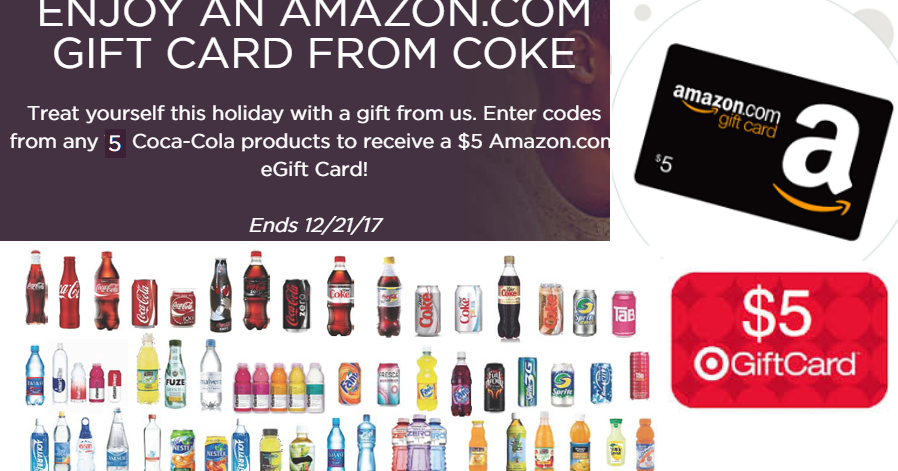 2 NEW COCA-COLA FREE GIFT CARD OFFERS! Free $5 Target or Amazon Gift ...