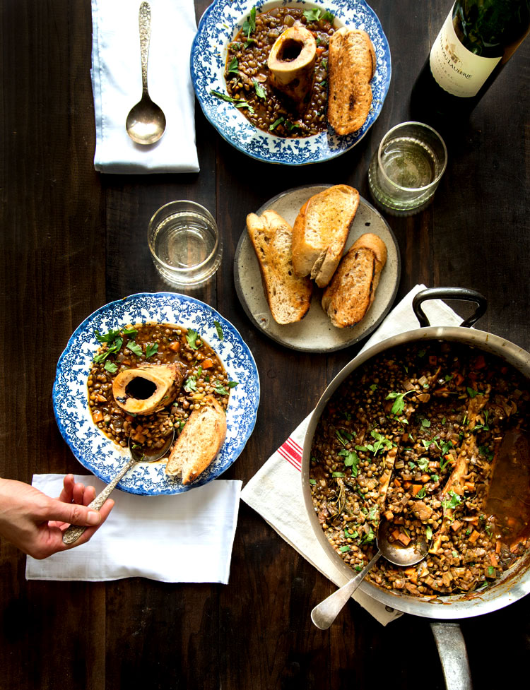 French Lentil and Bone Marrow Stew - WILD GREENS & SARDINES