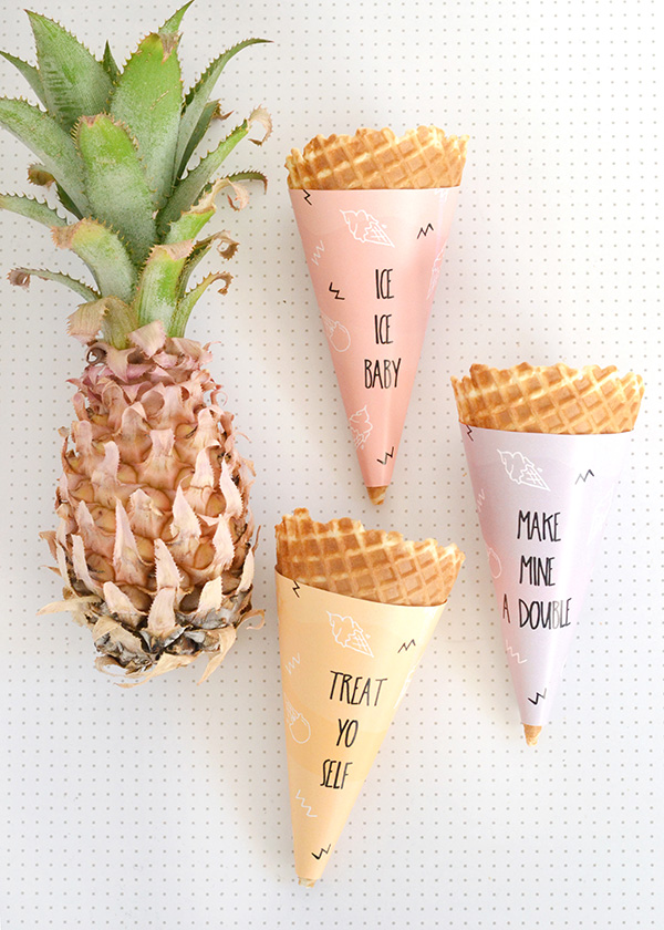 TECH LOVE DESIGN: Printable Ice Cream Cone Wrappers