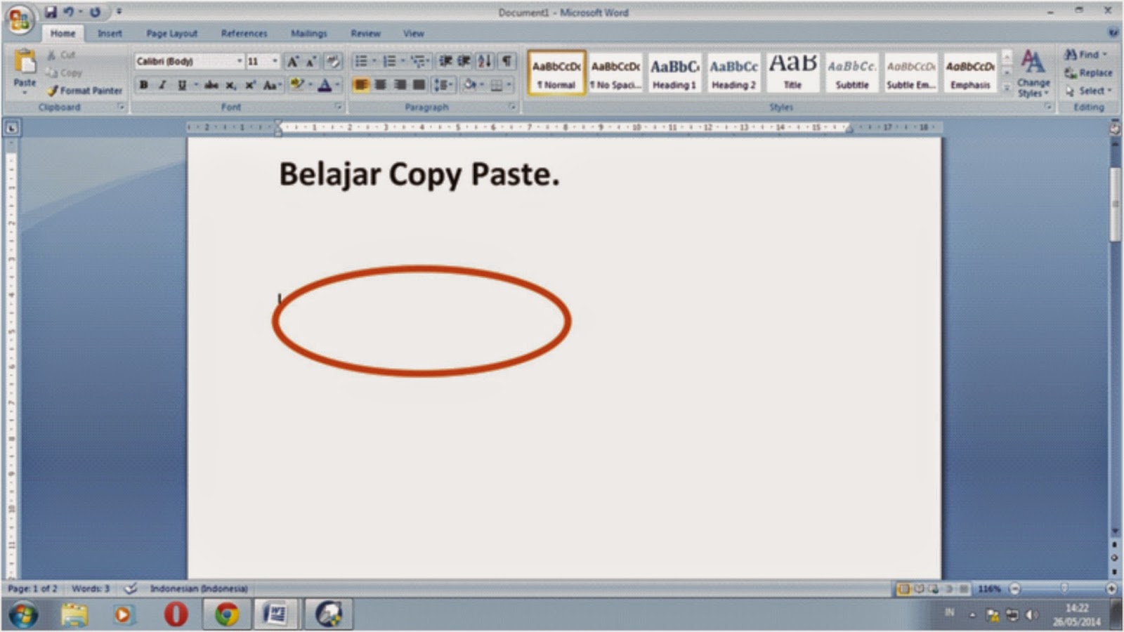 Copy, Cut Dan Paste Dalam Microsoft Word - Belajar Microsoft Word