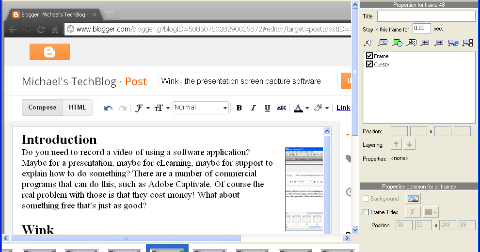 Michael's TechBlog: Wink - the presentation screen capture software