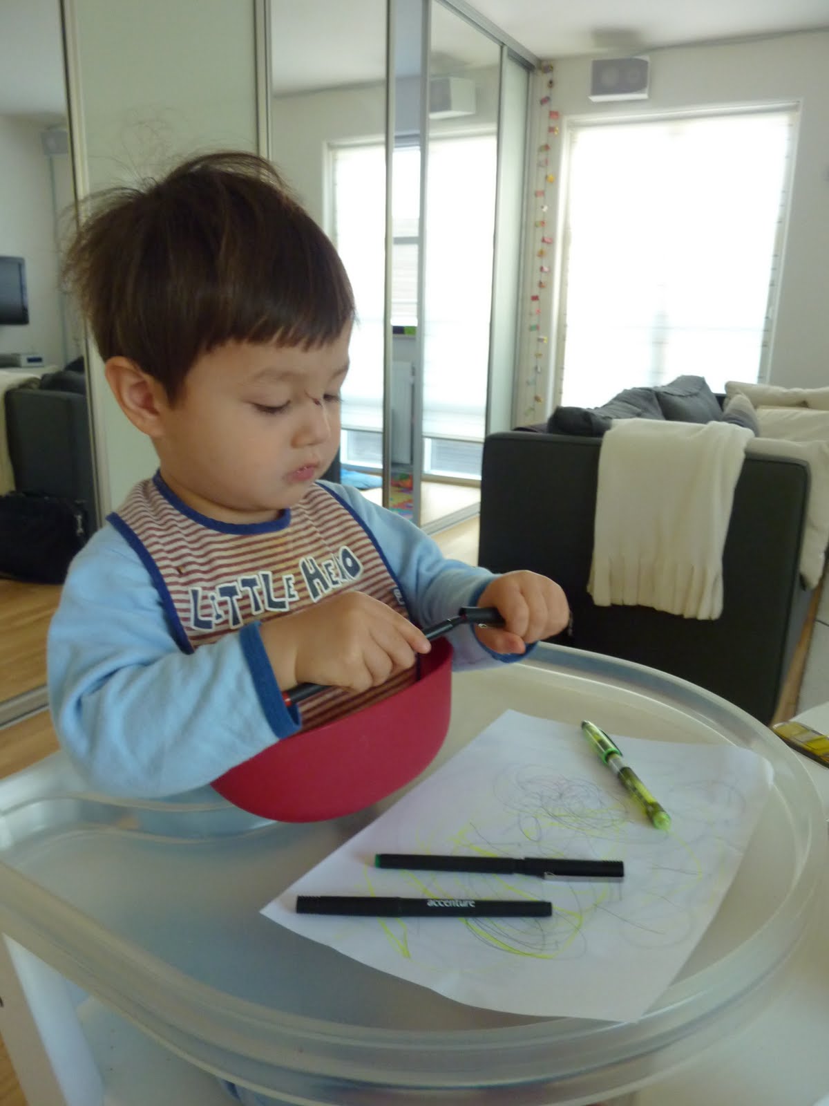 Family FECS: Montessori Activity: Removing & Placing Back Pens' Lids