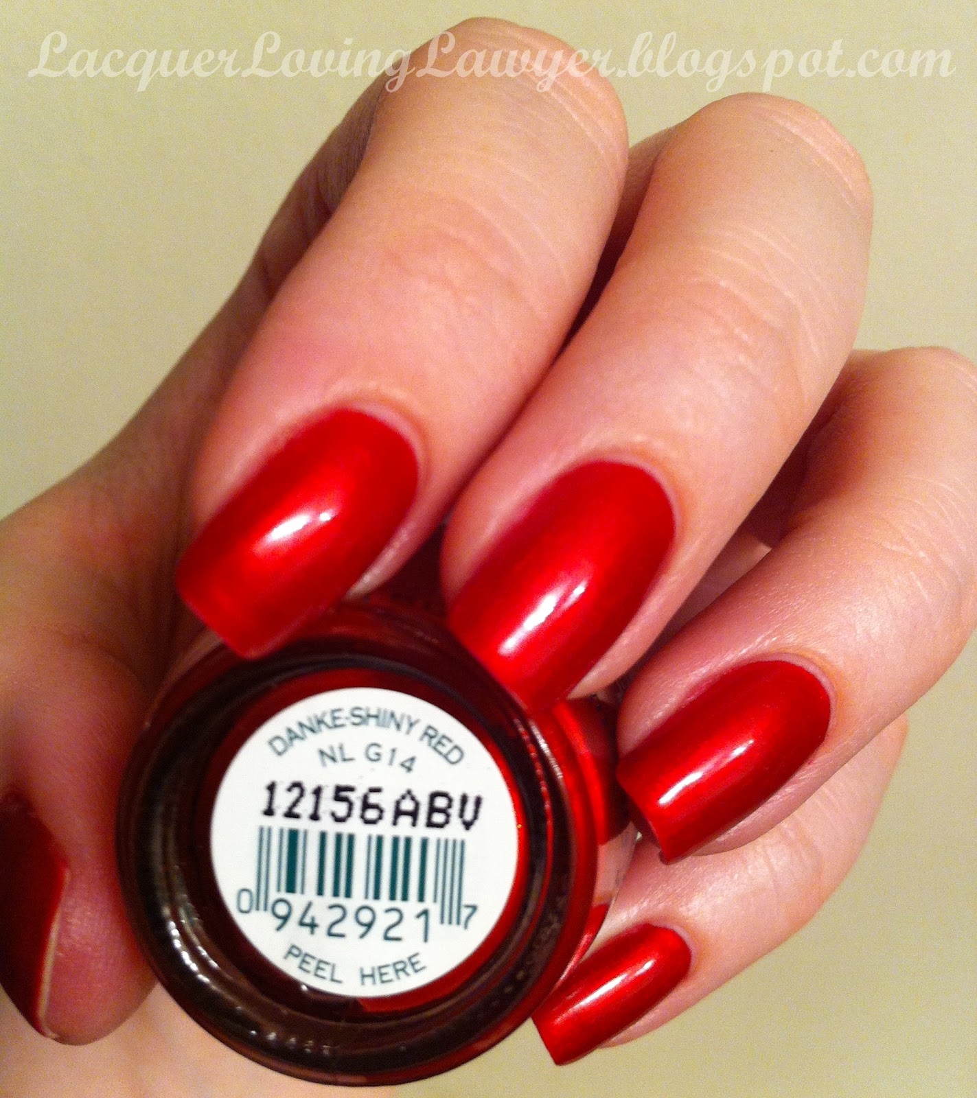 Lacquer-Loving Lawyer: A Nail Polish Blog: OPI Danke-Shiny Red