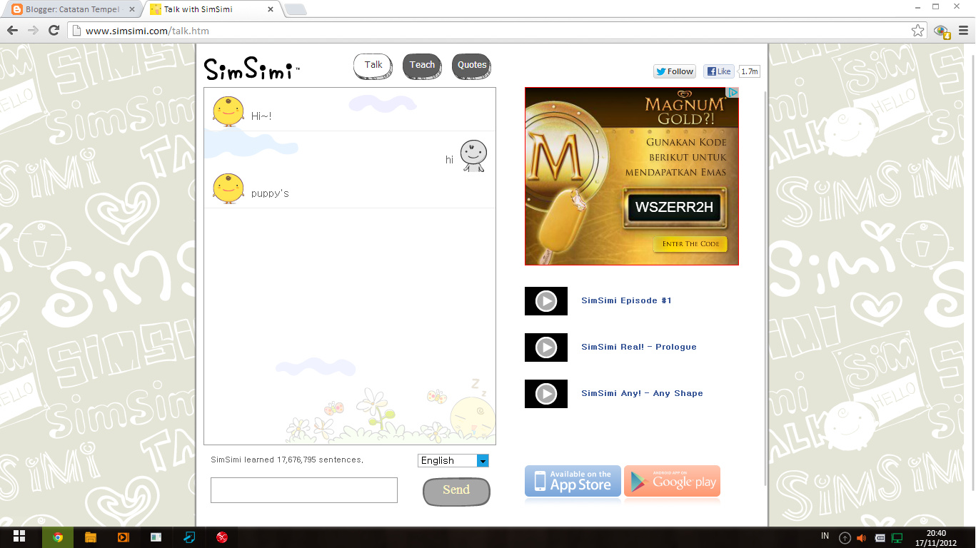 Catatan Tempel: SimSimi, Robo Chat pengisi waktu senggang