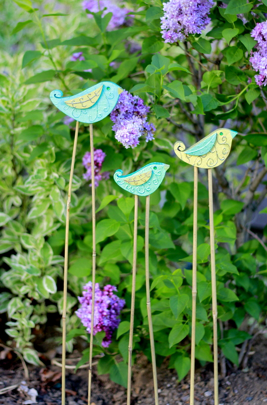 Wood you like to craft?: Garden Bird Stakes ~ Crafty Sisters
