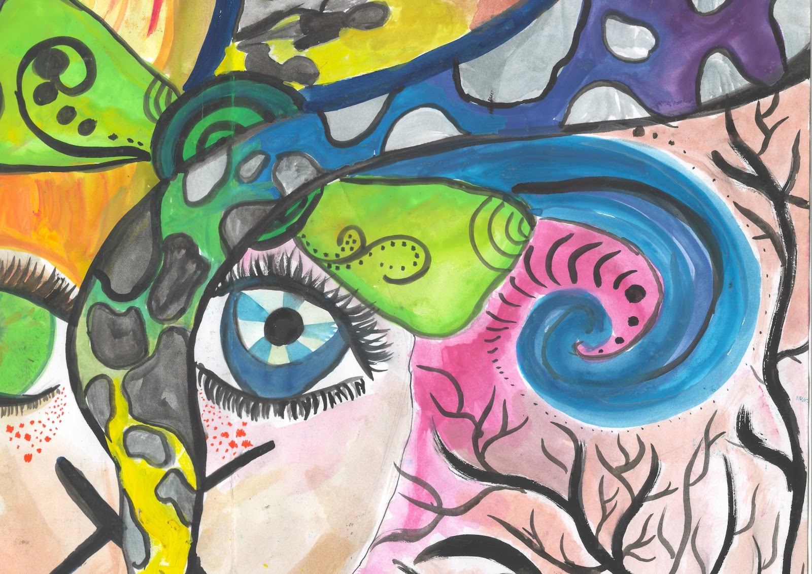 Pe ulita satului: Desen-paint, creion, acuarelă, pictura, alte tehnici