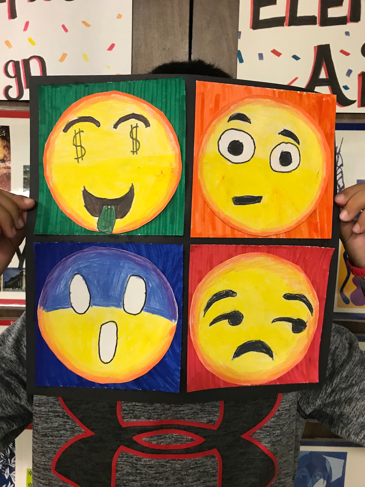 Elements of the Art Room: 4th Grade Pop Art Emojis 😄