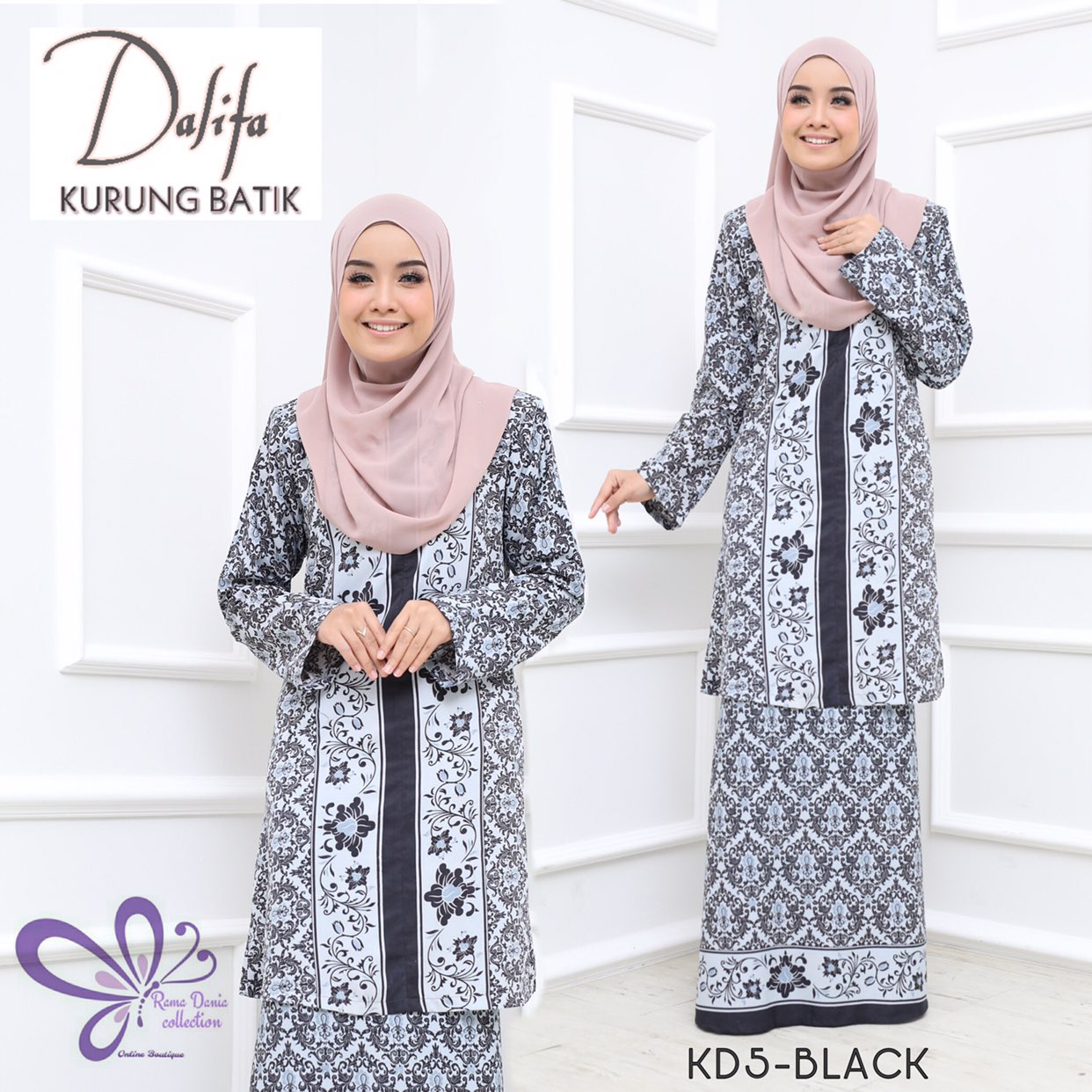 KOLEKSI PAKAIAN MUSLIMAH: DALIFA KURUNG BATIK ALA SONGKET (RAMA)