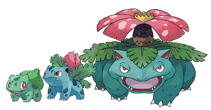 Bulbasur,Ibisur y Benusaur