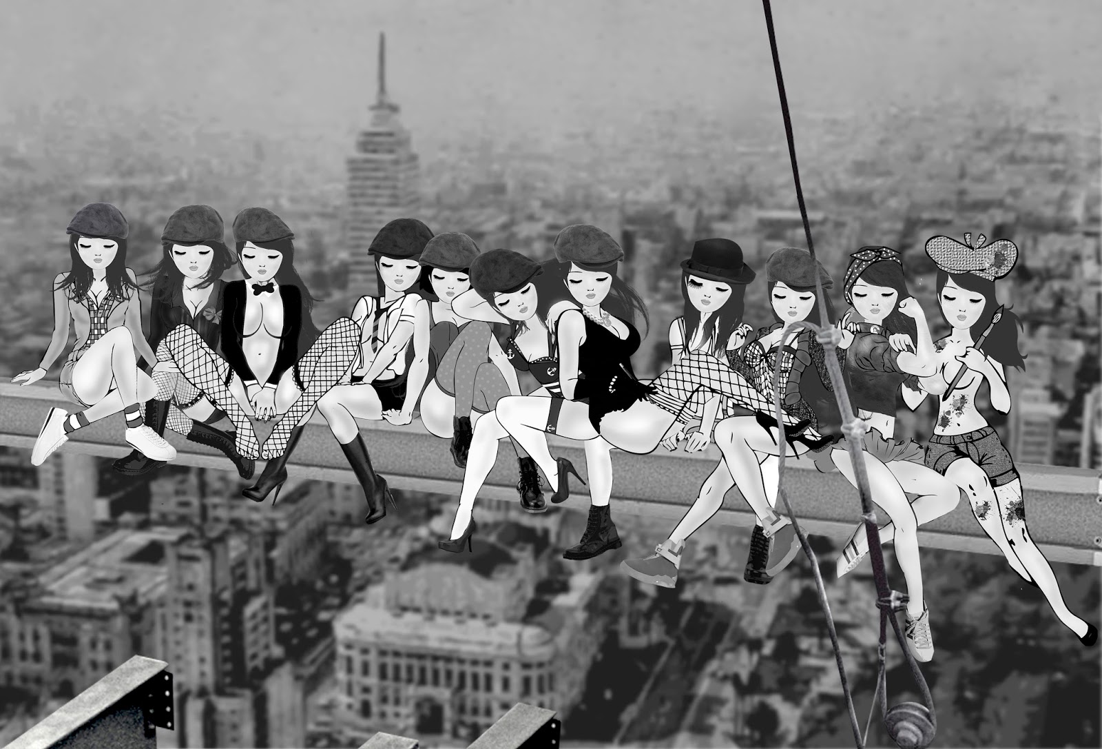 Hilustradora®: LUNCH ATOP A SKYSCRAPER